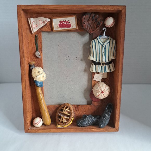 Russ Berrie | Accents | Russ Berrie Brown Wooden Baseball Themed Shadow ...